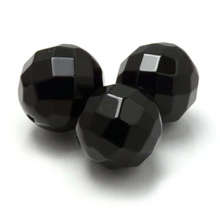 Black Onyx【粒売り/バラ売り】ブラックオニキス（64面カット） 12mm「ブラックオニキス（64面カット）」の12mmサイズの天然石 粒売り販売です。ブラックオニキスは、数あるブラックカラーの天然石の中で、最もメジャーなストーンで...