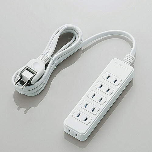 シャッタータップ/6個口/2m/ホワイト ■未使用時にほこりの侵入を防止する「ほこり防止シャッター」を装備した電源タップです。 ■また、差込口には耐熱性に優れたユリア樹脂を使用しており、万一の発熱の際にも融解しにくく、電気火災の防止に有効で...