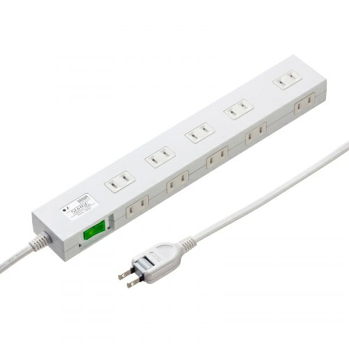 雷ガードタップ（10個口・3m・ホワイト） 詳細スペック 電気用品安全法(本体)適合 電気用品安全法(付属品等)付属品等無し 電気用品安全法(備考)配線器具