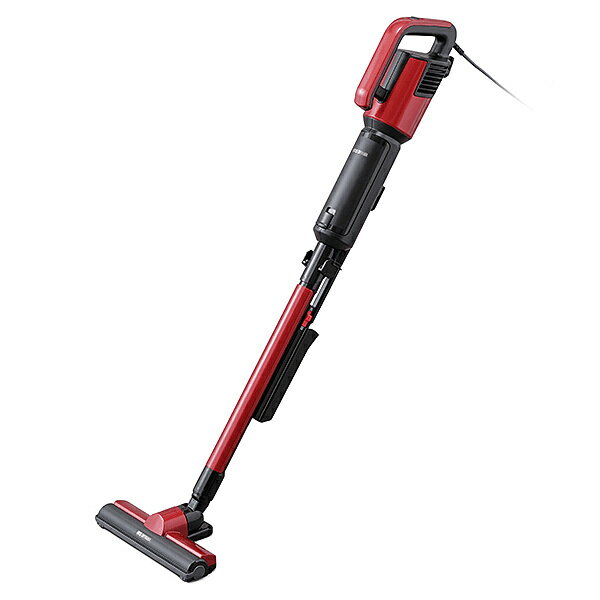 極細軽量スティッククリーナー レッド その場でサッとモップ掃除が出来て、モップについたほこりを吸引できる「モップクリーンシステム」搭載の極細軽量スティッククリーナーです。延長パイプについた吸い込み口を開くことにより、モップについたホコリや汚...