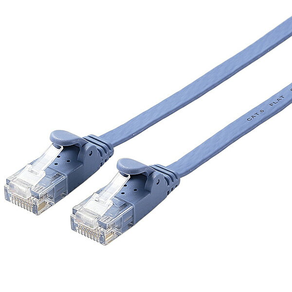 LANケーブル/CAT6/フラット/15m/ブルー ■光通信に最適な、1000BASE-TXに対応したCat6準拠LANケーブルのフラットタイプです。 ■カーペットの下やドアのすき間に配線できる薄さ約1.38mm、幅約6.4mmのフラットケ...