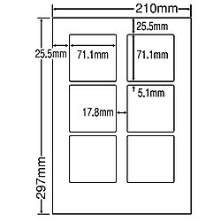 シートカットラベル A4版 6面付(1ケース500シート) 詳細スペック タイプ専用紙 サイズ(規格)A4 入数500シート/ケース 白色度80% GPN(グリーン購入ネットワーク)登録