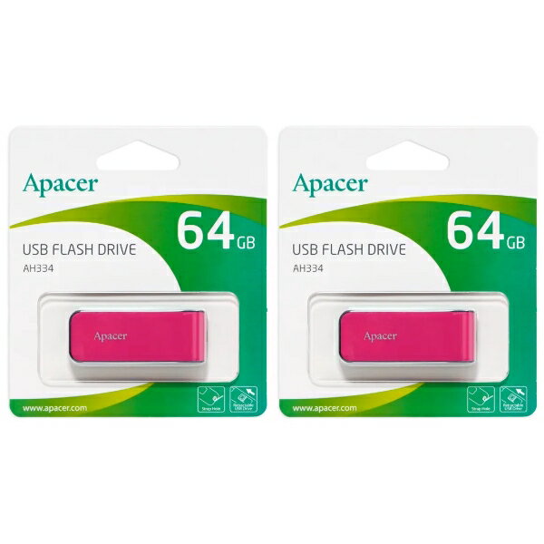「2本セット」USB2.0メモリ 64GB 5年保証 スライド式 Apacer AP64GAH334P-1JANコード：4712389910691※お得な2本セットでの販売です！■商品説明スライド式 USB 2.0 フラッシュドライブ■製品...