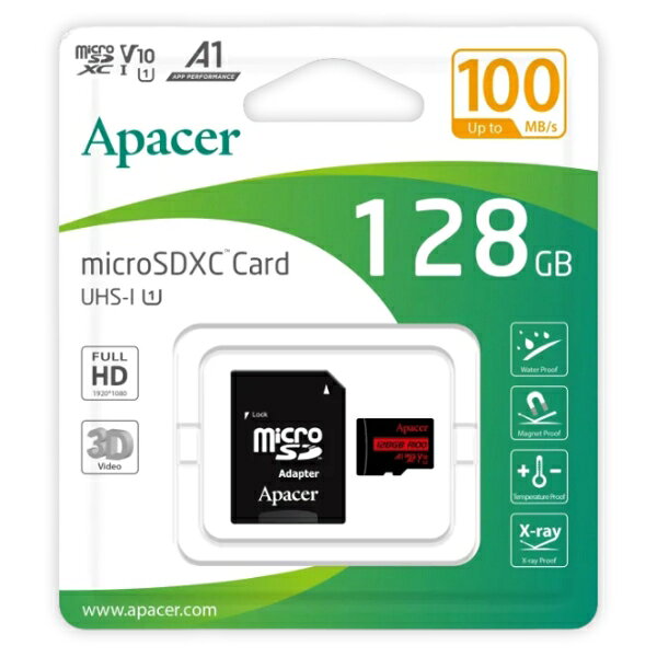 microSDXCカード 128GB 5年保証 Apacer AP128GMCSX10UB-R UHS-I Class10 V10 A1JANコード：4712389920904■商品説明Androidスマホ、タブレットのアプリ格納に最適■製...