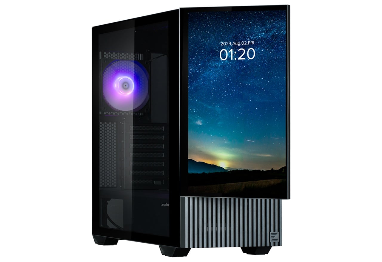 フロントに着脱可能な15.6型フルHDディスプレイを搭載。拡張性に優れたミドルタワー型PCケース [特徴] ・フロントに着脱式の15.6型フルHDディスプレイを搭載 ・4mm厚の強化ガラス製サイドパネルを搭載 ・ATX、microATX、M...