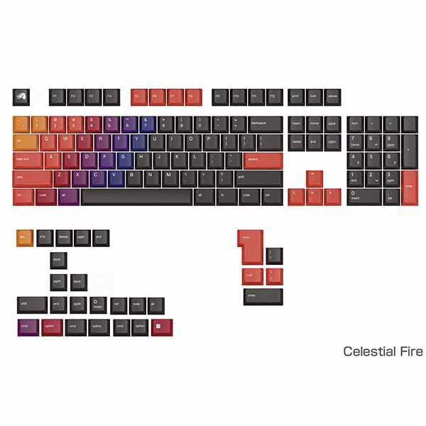 多様なサイズの英語配列メカニカルキーボードに対応した、グラデーションカラーのキーキャップセット [特徴] ・多様なサイズの英語配列メカニカルキーボードで使用可能 ・MX互換キースイッチに対応 ・131個のキーキャップを同梱 ・PBT樹脂と昇...