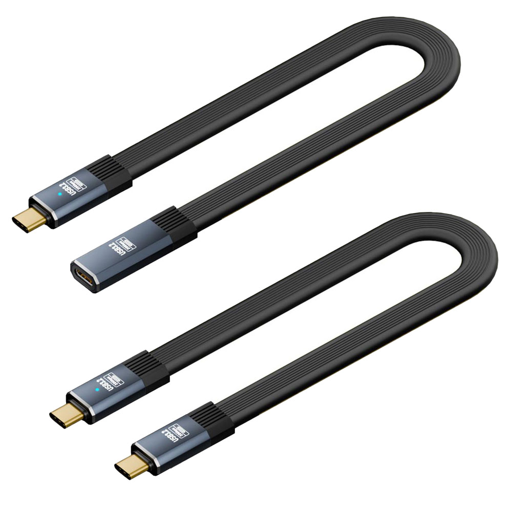 【送料無料】USB-C 3.2 (Gen2) 20Gbps 8K 60Hz 100w 延長ケーブル PD急速充電 20Gbps高速データ転送 折り曲げ可能 フラット&フレキシブル設計 差し込みにくいUSBポートの延長 形状多数 USB-Cポ...