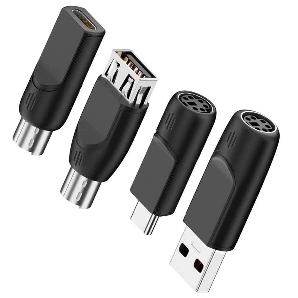 【送料無料】USB 2.0 Type-A Type-C USB-C - PS2 キーボード PS/2 マウス オス - メス アダプタ Mini-Din 6ピンUSB-C オス - PS2 メス、USB-A オス - PS2 メス、USB-...