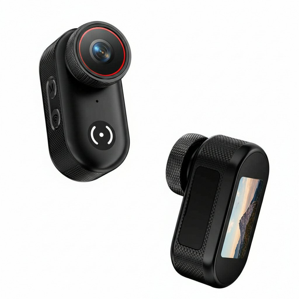 4Kアクションカメラ ウェアラブルカメラ 小型Vlogマイクロビデオカメラ WiFi スマホ連携 1.47モニター搭載 123度広角 3時間稼働 HDR搭載暗視機能32Gカード付属 256GB対応 42g軽量 上書き録画 IP65防水 /旅...