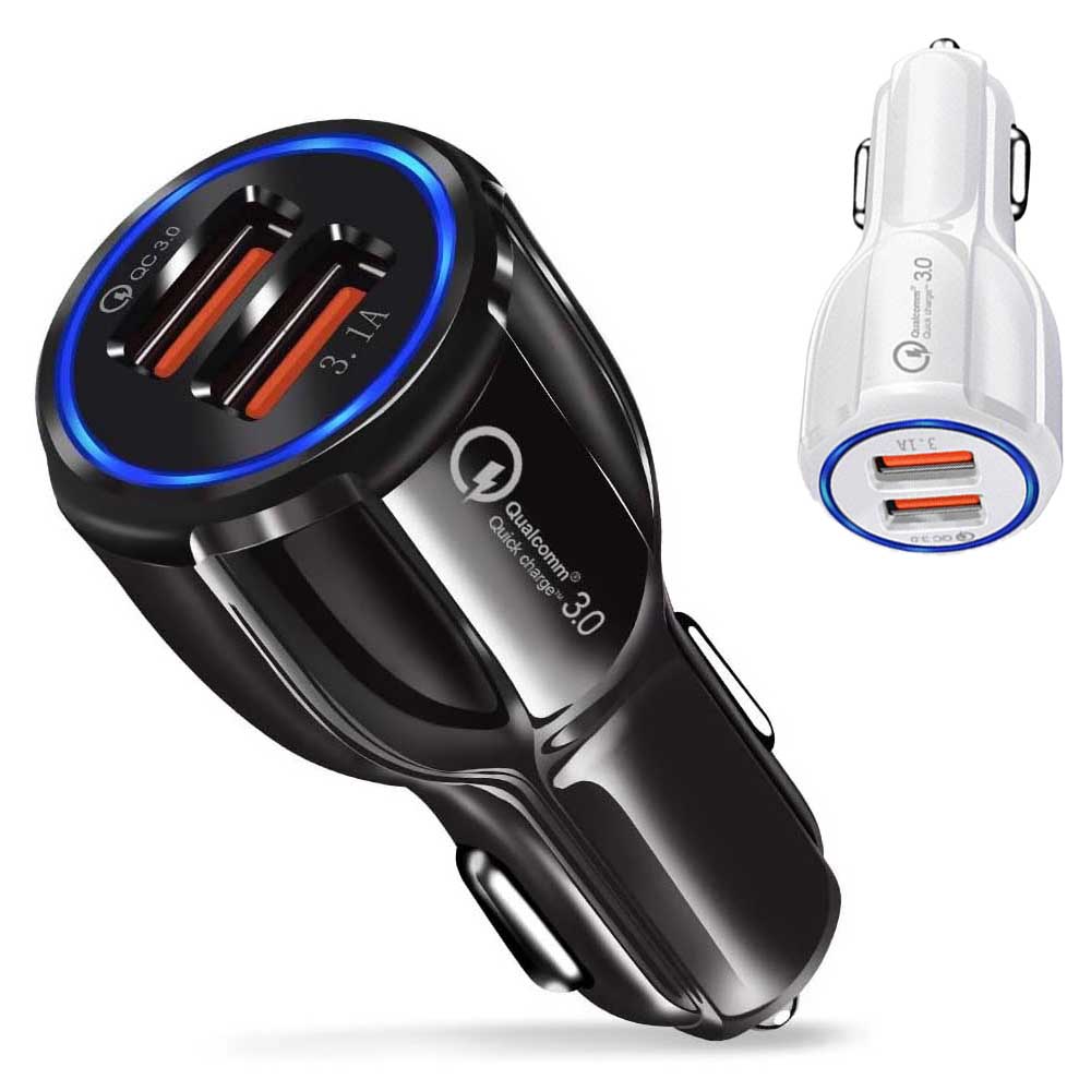 シガーソケット充電器 3.1A 18W*2口 or QC3.0 18W+USB-C PD20W 2台同時に充電カーチャージャー 車載充電器 iPhone スマホ iPad usb2ポート 小型二つのusbポート QC3.0 高速充電器 急速...