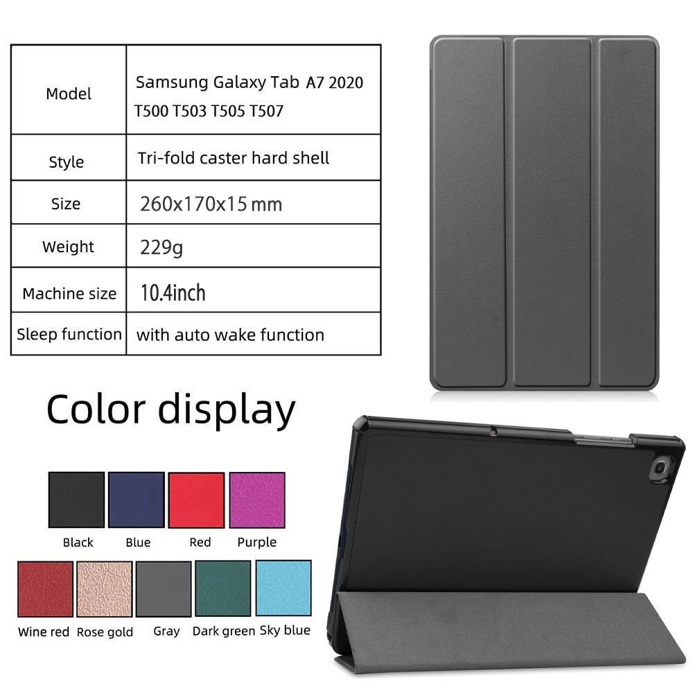 Galaxy Tab A7 10.4inch (2020) T500 T503 T505 T507タブレットケース カバー スタンド機能付きケース 三つ折 カバー 薄型 軽量型 スタンド機能 高品質PUレザーケース 商品説明 ◇高品質 ケー...