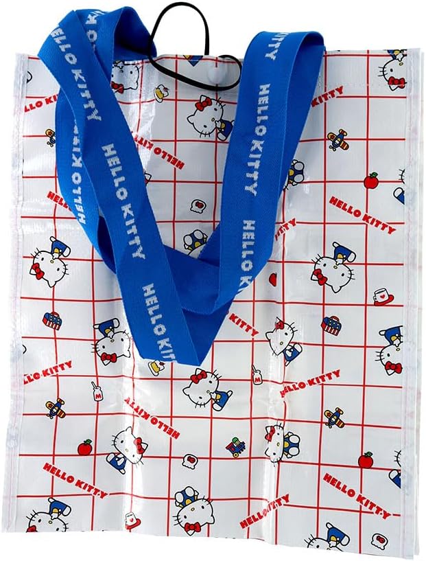 外出先で便利な大容量のエコバッグ。 ゴムが付いているからちいさくまとめて持ち歩けます。 水に強いポリプロピレン素材。 ポップなカラーとイラストがレトロ可愛いサンリオデザイン。 「ハローキティ」柄です。 大人可愛いデザインのサンリオキャラクタ...