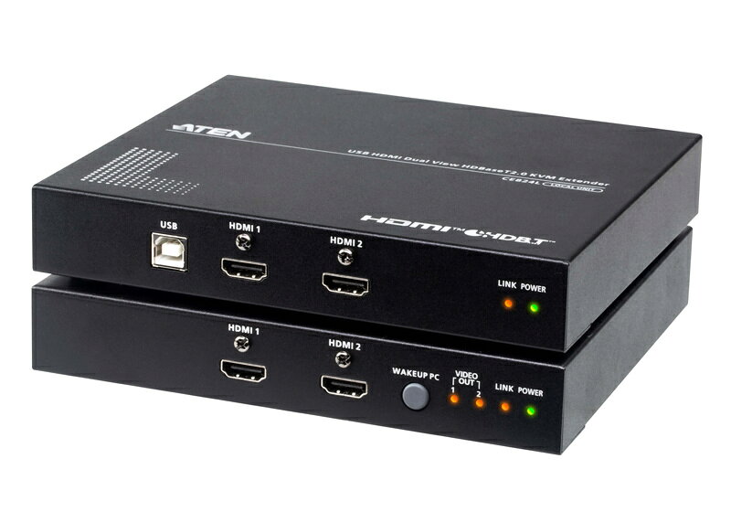 USB HDMI Cat 6 KVMエクステンダー（デュアルディスプレイ＆HDBaseT 2.0対応） CE824は、HDBaseT 2.0技術により、HDMI映像、USBキーボード/マウス、オーディオ、RS-232制御信号を、1本のCat...