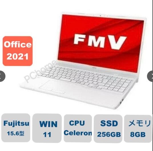 商品メーカー 展示品 富士通 ノートパソコン 15.6 型(インチ) FMV Lite 3515/J3 FMV3515J3W インテル Celeron 7305 5コア メモリ：8GB SSD：256GB Windows 11 Home O...