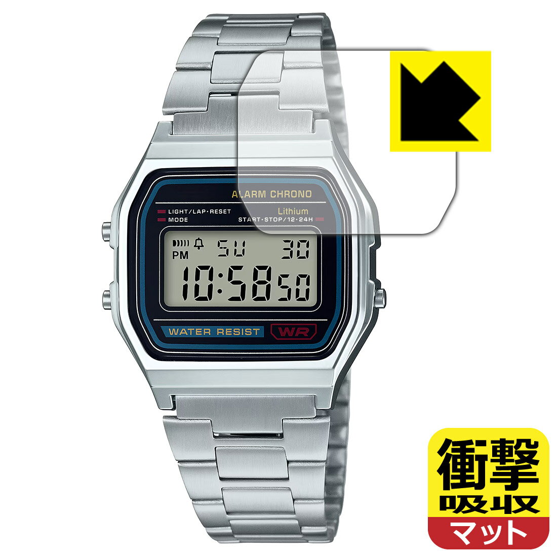 対応機種●対応機種 : カシオ A158Wシリーズ専用の保護フィルムです。時計本体は付属しません。●製品内容 : 風防用フィルム1枚・クリーニングワイプ1個●※保護フィルムが貼り付く「最大サイズ」で設計しています。●特殊素材の衝撃吸収層が外...