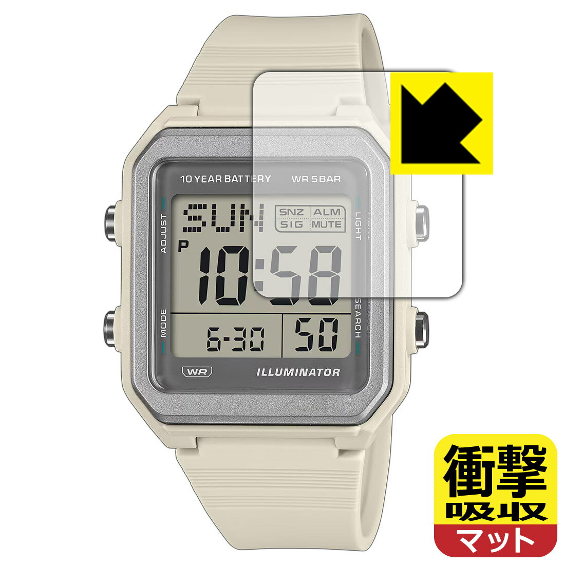 対応機種●対応機種 : カシオ コレクション スタンダード W-221H シリーズ 専用の保護フィルムです。●製品内容 : 風防用フィルム1枚・クリーニングワイプ1個●特殊素材の衝撃吸収層が外部からの衝撃を吸収し、機器へのダメージをやわらげ...