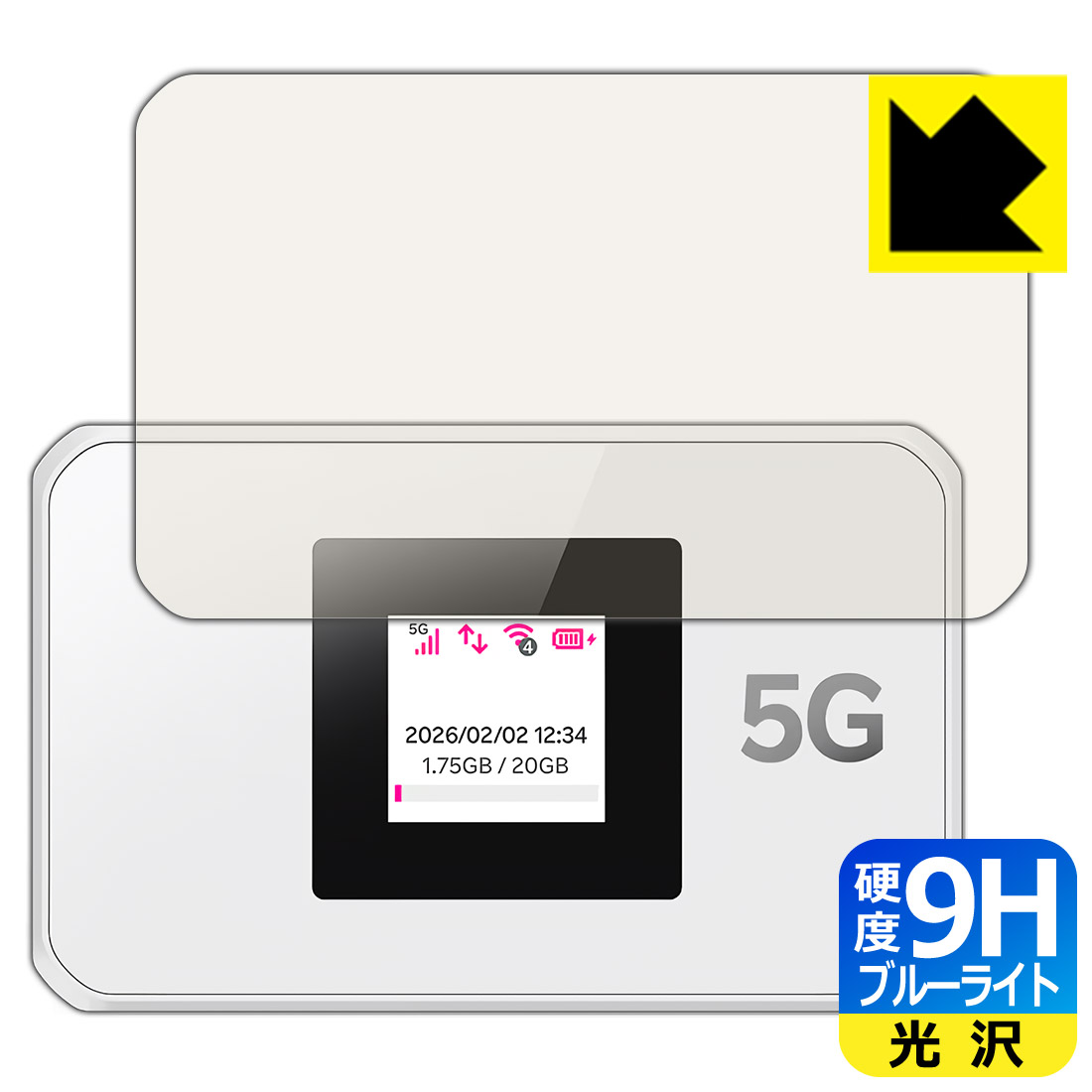 対応機種●対応機種 : 楽天モバイル Rakuten WiFi Pocket 5G 専用の保護フィルムです。モバイルルーター本体ではありません。●製品内容 : 画面用フィルム1枚・クリーニングワイプ1個●表面硬度9HのPETフィルムでブルー...