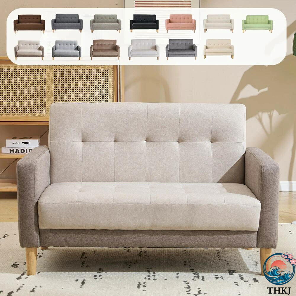 商品名 ソファ— 2人掛け 材質 材質(本体枠、脚):天然木 張り材:ポリエステル クッション材:ウレタンフォーム、ポリエステル、Sバネ 梱包サイズ 幅108×奥行63×高さ68cm 耐荷重 150kg 色差について 製造時期により染色具合...