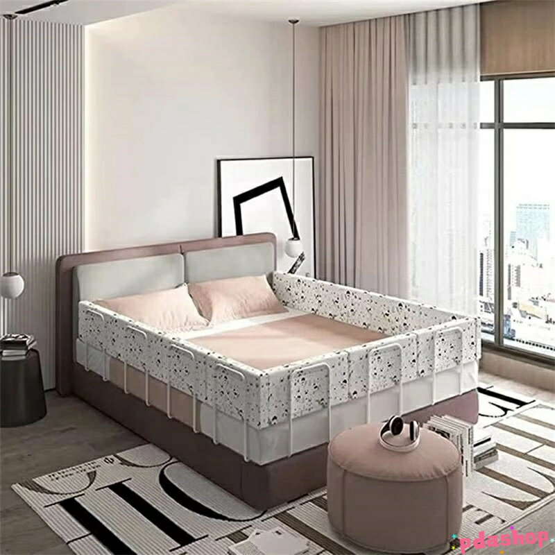 最適な生地と無添加、無臭、安全な素材を使用し、お母さんが安心できるベッドフェンス。しっかりと固定され、頑丈な構造になっているため、お子様がベッドから落ちたり、寝具から滑り落ちたり、蹴ったりするのを防ぐのに最適です。 28cmの科学的な高さで...