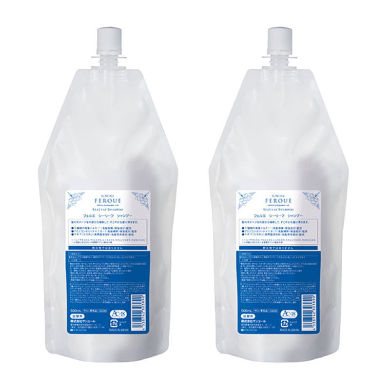 【フェルエ シーリーフ シャンプー】 毛髪に含まれる18種類のアミノ酸の補修力と、5種の海からの恵にも保湿力で、髪のダメージを内部から補修して、すこやかな髪に導きます。【フェルエ シーリーフ シャンプー】 毛髪に含まれる18種類のアミノ酸の...