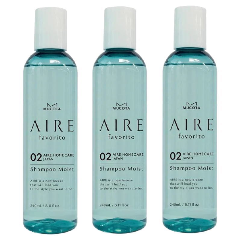 【AIRE favorito 02(アールグレイの香り)】 〇しっとりとした洗いあがり 〇色落ち防止効果 〇まとまりのある重めが好きな方向け AIRE favoritoには、毛髪補修成分「γ-ドコサラクトン」が入っており、ドライヤーやヘアア...