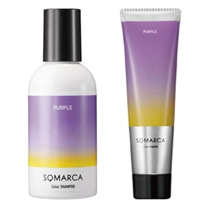 ★ホワイトヘアを長く楽しむ黄ばみ抑えのパープル★ ブリーチして手に入れた憧れのホワイトヘアに！ サロンで染めた髪色をもっと楽しむ。 カラーシャンプーとカラーチャージのダブル使いでサロンカラーにさらに色をチャージするSOMARCA(ソマルカ)...