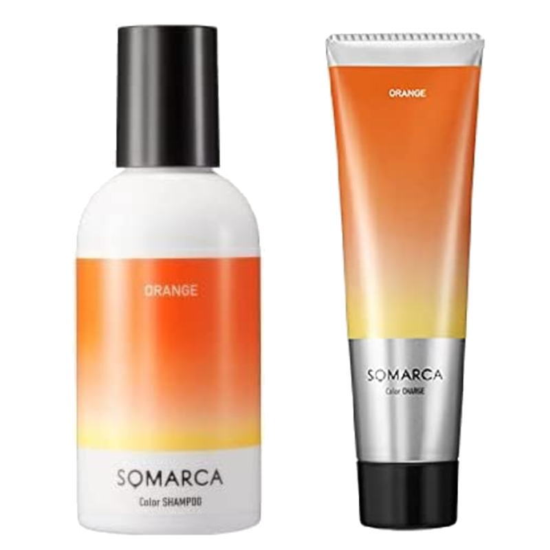 ★うるおいを感じさせるジューシーなオレンジ★ 新鮮な雰囲気とほんのり温かみもただよわせて肌になじむオレンジ♪ サロンで染めた髪色をもっと楽しむ。 カラーシャンプーとカラーチャージのダブル使いでサロンカラーにさらに色をチャージするSOMARC...