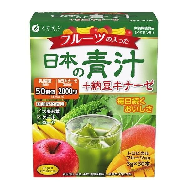 3種類の国産野菜を主成分に納豆キナーゼや乳酸菌、オリゴ糖、水溶性食物繊維などを配合し、さらにフルーツを加えて、青汁が苦手な方でも飲みやすいように仕上げました。【お召し上がり方】栄養機能食品として1日1本を目安にお召し上がりください。お召し上...