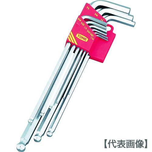 製品仕様 商品名 TONE　マスターツールロングボールポイントL形レンチセット　吋目　9pcs（BLB900）323-5033【TONE（株）】 内容量1S /9本入り 販売単位1S（9本） 仕様●セット内容（本）:9●セット内容（インチ）...