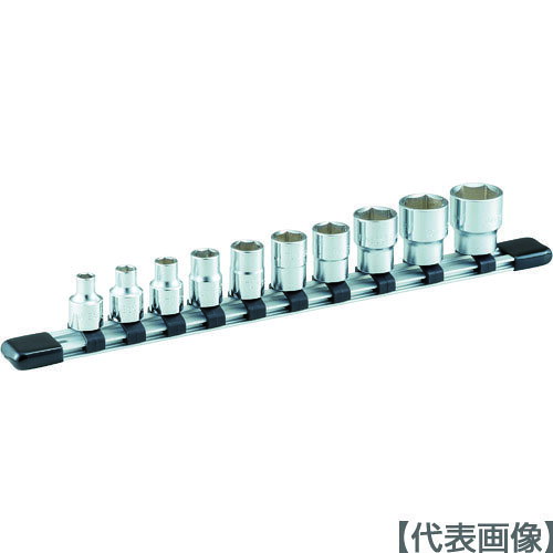 製品仕様 商品名 TONE　ソケットセット（6角・ホルダー付）　10pcs　差込角9．5mm（HS310）369-8475【TONE（株）】 内容量1S 販売単位1S 仕様●差込角（mm）:9.5●ソケット内容:3S-6、7、8、10、12...