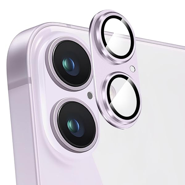 カメラフィルム iPhone 17/iPhone 16/iPhone 16 Plus 用 アルミ合金製＋AR高透過率強化ガラス 一体型レンズ保護フィルム 耐衝撃 露出オーバー防止 アルミ合金 カメラカバー(アイフォン17/16プラス/16 ...