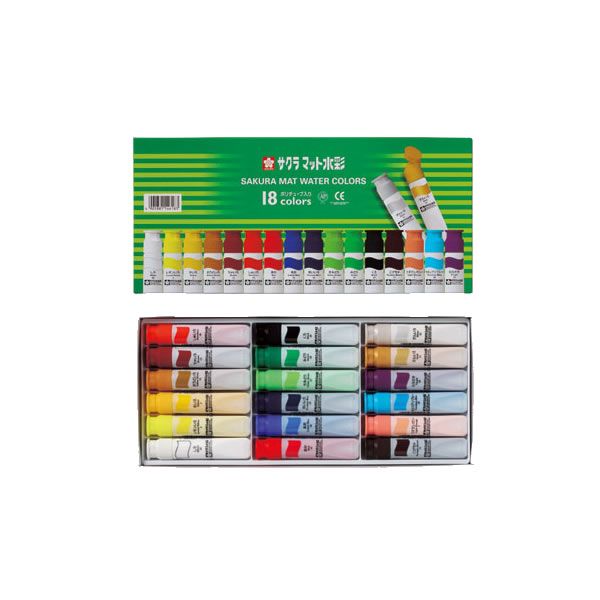 学童用に開発された透明調にも不透明調にもできる絵具です★ ■サイズ　129×279×22mm ■重量　　480g ■材質　　キャップ:PP、チューブ:再生PE、セットバコ:紙、中仕切:PS、シュリンク:PP●水の量を調節することで不透明調、...