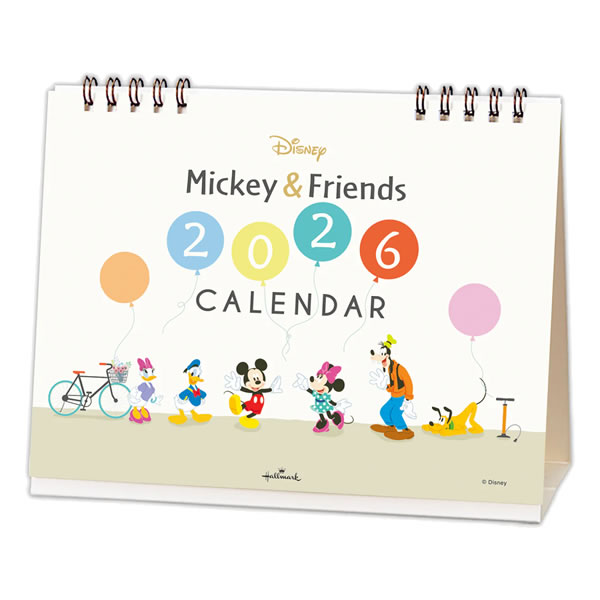 ミッキーたちと色とりどりの楽しい一年を！ デスクで使いやすい省スペースな卓上カレンダー。 季節にちなんだキャラクターのアートが毎月楽しめます。 ■本文サイズ：135×180mm ■スタンドサイズ：145×180×80mm ■表紙1枚　本文6...