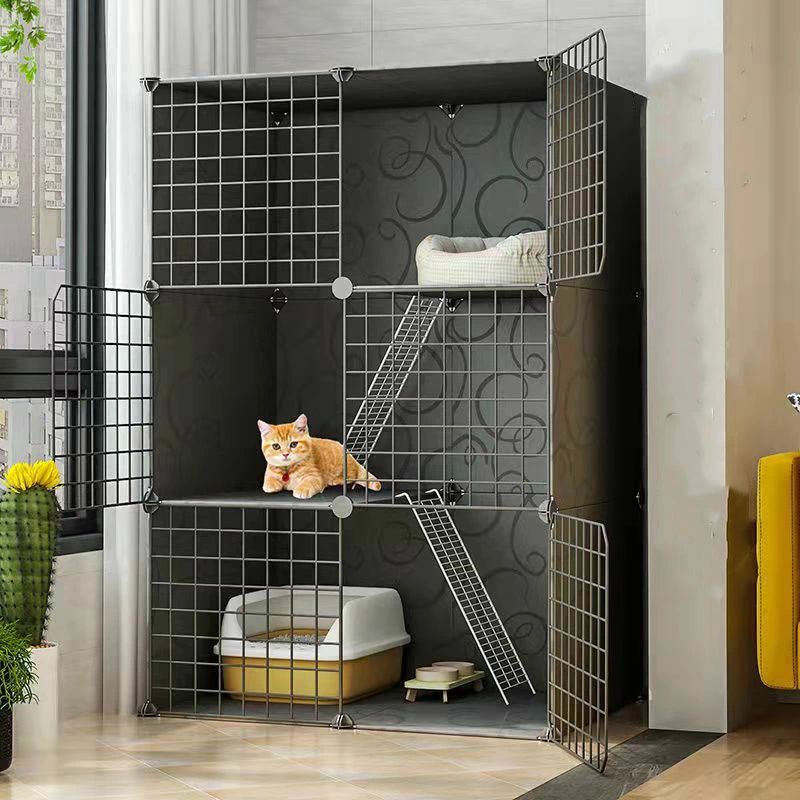 猫 ケージ 3段 奥行き広め ワイドタイプ 【幅75×奥行39×高109cm】 リラックス空間 コンパクト収納 簡単組立