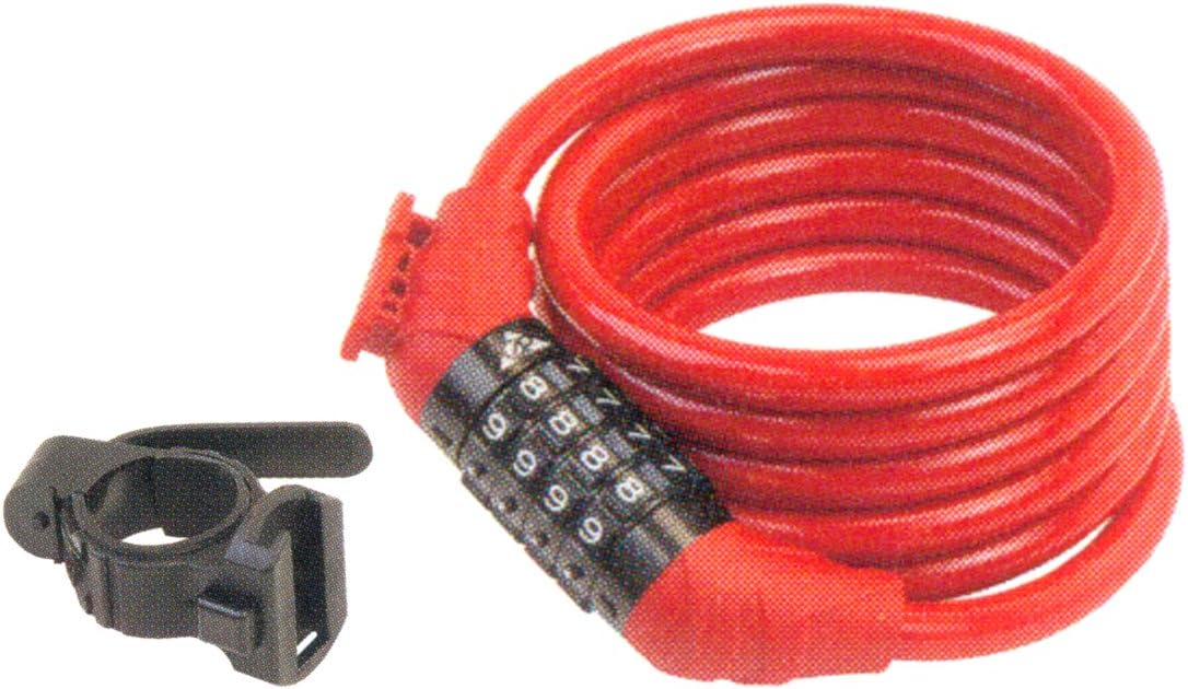 WL-654 Combination Lock _10 x 1,800mm CabLe WL-654 コンビネーションロック _10 x 1,800mm ケーブル 丈夫な_10mm をそろえたコイルケーブルロック。 樹脂バンド式のブラケット...