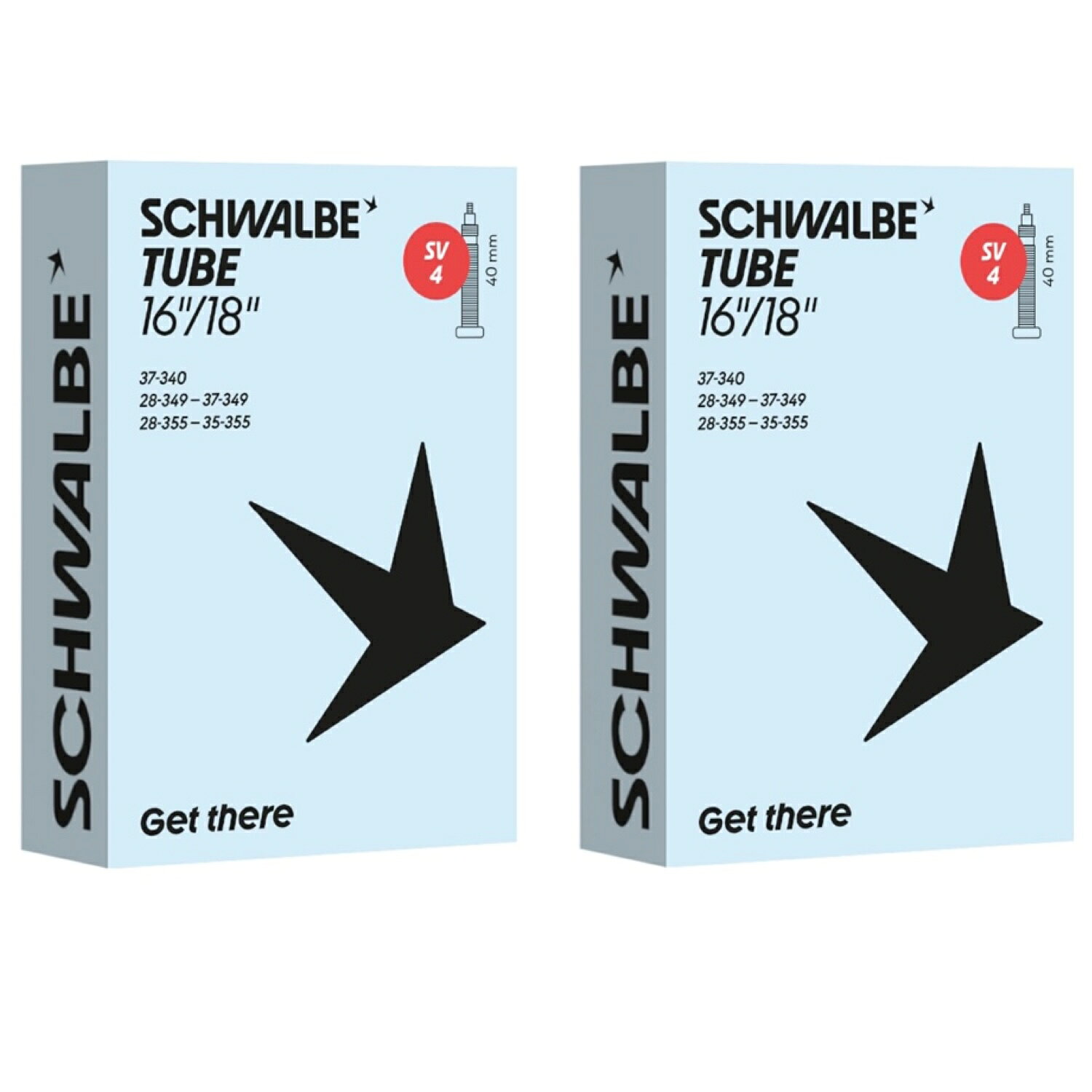 (最短即日発送) SCHWALBE (シュワルベ) 正規品 2個セット 16x1 3/8,16x1.10-1.40, 18x1.10-1.35 用チューブ 箱/仏式 40mmバルブ SV4 送料無料(最短即日発送) SCHWALBE (シュ...