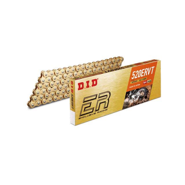 ●メーカー名：ディーアイディー / DID●商品名：レース専用チェーン 520ERVT カシメジョイントタイプ（ゴールド）●リンク数 102L●JANコード：4525516358620商品の保証は、メーカー保証書の内容に準じます。チェーンサ...