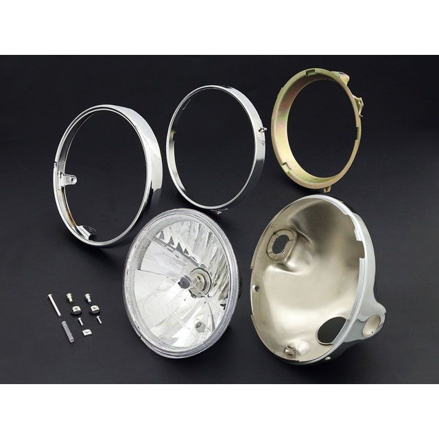 ●メーカー名：ブライテック / Brightec●商品名：ヘッドランプ ラウンドタイプ リム付 旧カワサキ系（クリア）●タイプ メッキケース・タイプ：ブラックケースはこちら●メーカー品番：71-0102●JANコード：45896412754...