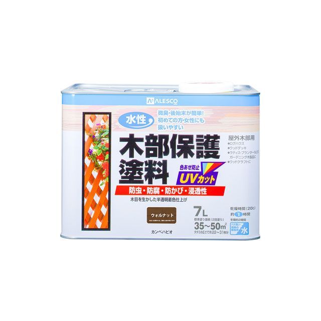●メーカー名：カンペハピオ / Kanpe Hapio●商品名：水性木部保護塗料 ウォルナット 7L●メーカー品番：・00617653571070●JANコード：4972910056575商品の保証は、メーカー保証書の内容に準じます。仕様【...