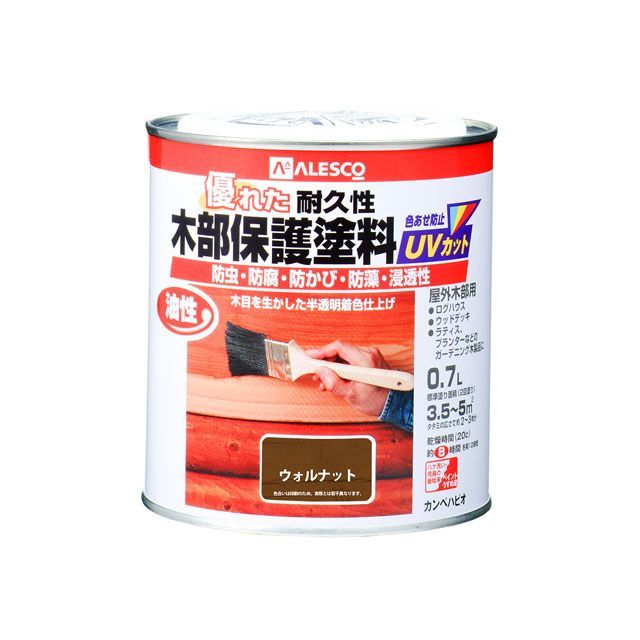 ●メーカー名：カンペハピオ / Kanpe Hapio●商品名：油性木部保護塗料 ウォルナット 0.7L●メーカー品番：・00237643571007●JANコード：4972910345839商品の保証は、メーカー保証書の内容に準じます。仕...