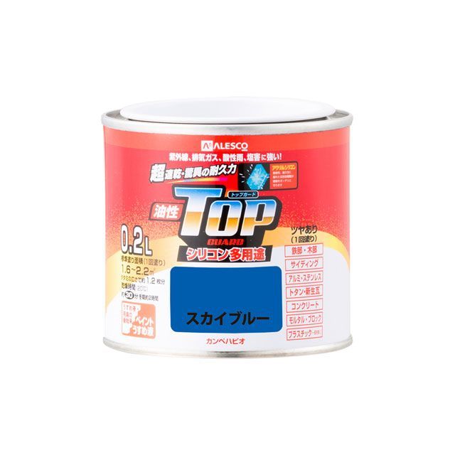 ●メーカー名：カンペハピオ / Kanpe Hapio●商品名：油性トップガード スカイブルー 0.2L●メーカー品番：・00017640641002●JANコード：4972910405663商品の保証は、メーカー保証書の内容に準じます。仕...