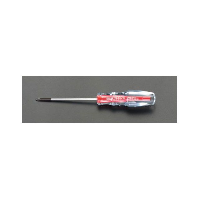 ●メーカー名：エスコ / ESCO●商品名：＃0x 75mm + ドライバー（細軸 クリスタル）●メーカー品番：EA557CA-0●JANコード：4518340891814商品の保証は、メーカー保証書の内容に準じます。備考■軸径…3mm■先...