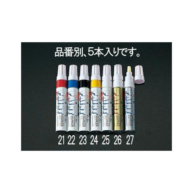 ●メーカー名：エスコ / ESCO●商品名：黒/太字 ペイントマーカー（5本）●メーカー品番：EA765MP-23●JANコード：4518340073791商品の保証は、メーカー保証書の内容に準じます。備考■耐光性、油性ペイントマーカー■太...