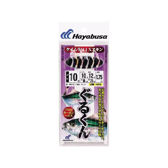 ●メーカー名：HAYABUSA / Hayabusa(ハヤブサ)●商品名：ぐるくんサビキ ケイムラMIXスキン 6本鈎 HS636 4号 ハリス4●メーカー品番：HS636-4-4●JANコード：4993722734086商品の保証は、メー...