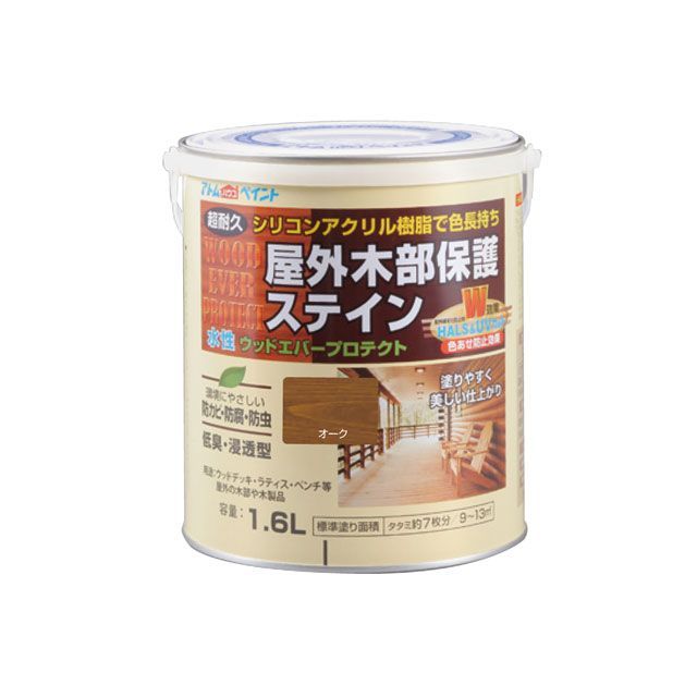 ●メーカー名：アトムハウスペイント / ATOM HOUSE PAINT●商品名：水性ウッドエバープロテクト1.6Lオーク●JANコード：4971544089249商品の保証は、メーカー保証書の内容に準じます。カラーオーク備考■シリコンアク...