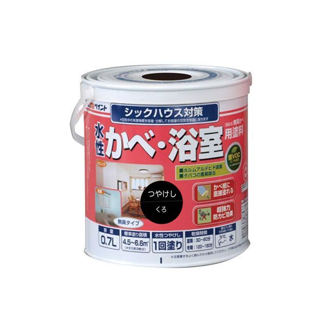 ●メーカー名：アトムハウスペイント / ATOM HOUSE PAINT●商品名：水性かべ・浴室用塗料（無臭かべ）0.7L黒●JANコード：4971544133164商品の保証は、メーカー保証書の内容に準じます。カラー黒備考■ホルムアルデヒ...