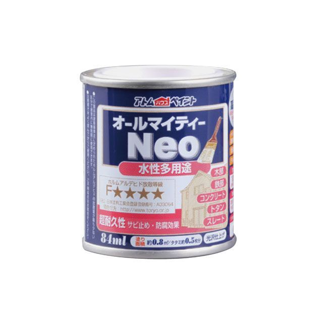 ●メーカー名：アトムハウスペイント / ATOM HOUSE PAINT●商品名：水性オールマイティーネオ84MLオリーブグリーン●JANコード：4971544187228商品の保証は、メーカー保証書の内容に準じます。カラーオリーブグリーン...