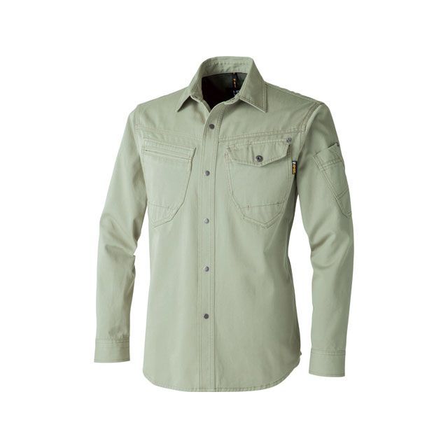 ●メーカー名：ポップスコット / HOP-SCOT●商品名：770001-43 長袖シャツ（Eグリーン）●サイズ L・サイズ：Sはこちら・サイズ：Mはこちら・サイズ：LLはこちら・サイズ：3Lはこちら・サイズ：4Lはこちら・サイズ：6Lはこ...