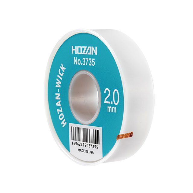 ●メーカー名：ホーザン / HOZAN●商品名：No.3735 ハンダ吸取線（2.0mm×15M）●メーカー品番：No.3735●JANコード：4962772037355商品の保証は、メーカー保証書の内容に準じます。仕様線幅（mm）：2.0...