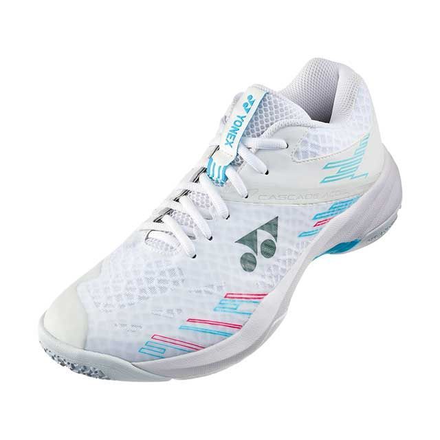 ●メーカー名：ヨネックス / YONEX●商品名：SHBCA1MD パワークッションカスケードアクセルミッド（ホワイト/スカイブルー）●サイズ 27.5cm・サイズ：26.0cmはこちら・サイズ：26.5cmはこちら・サイズ：27.0cmは...